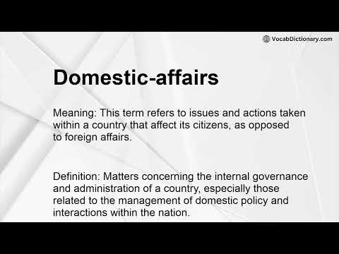 Domestic-affairs Meaning