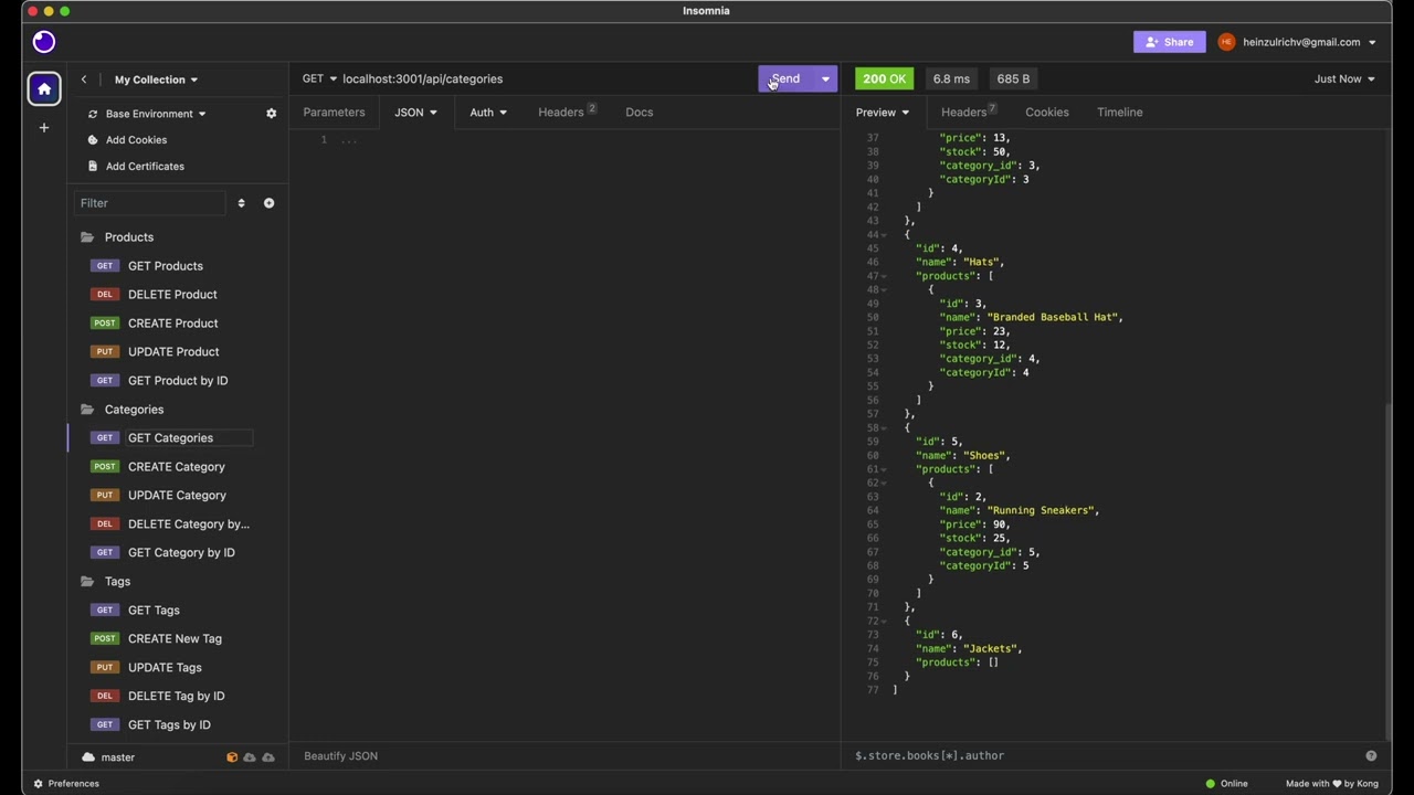 ORM E Commerce Back-End Video Demonstration