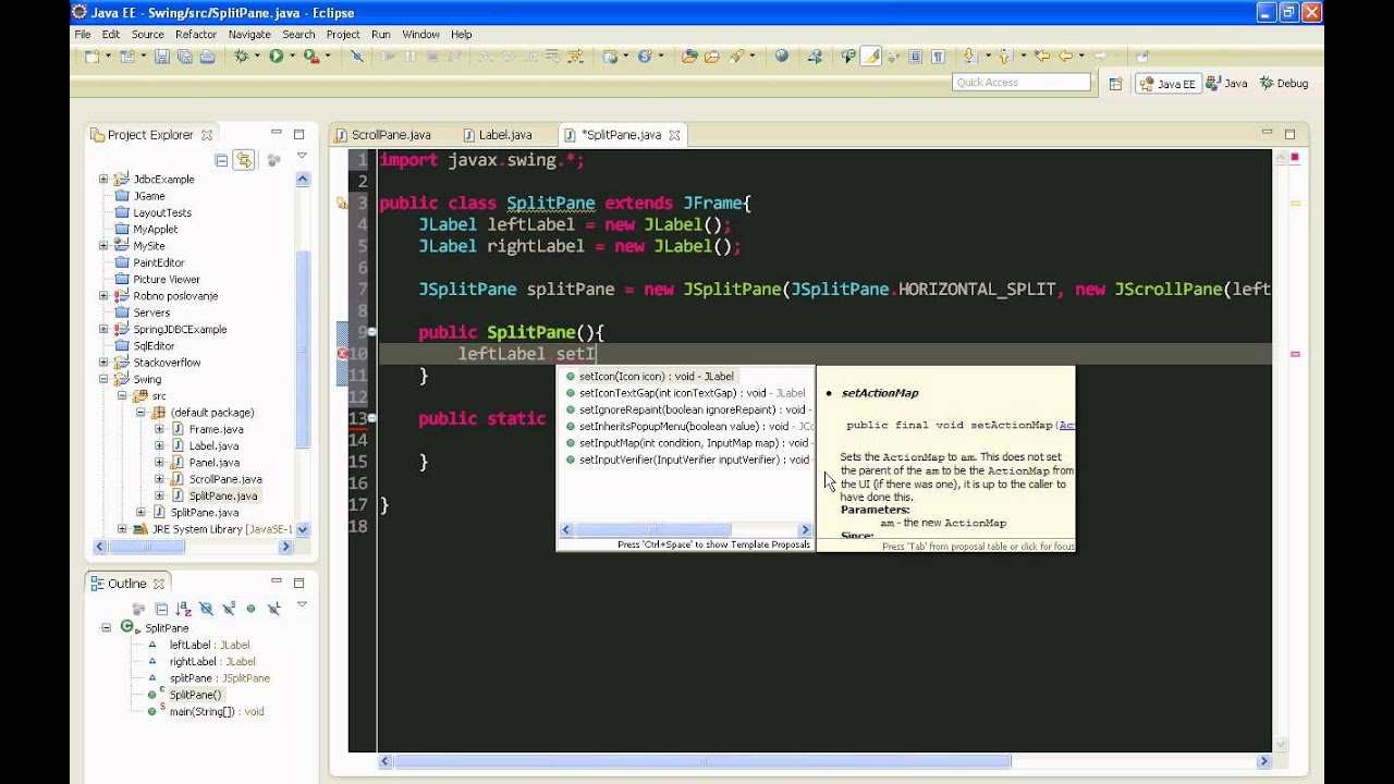 Java swing GUI tutorial #5: JSplitPane
