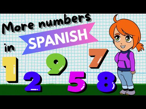 Numbers from 11 to 20 in Spanish for children