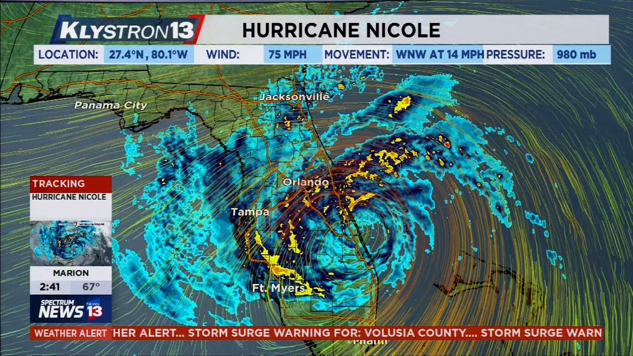 Hurricane Nicole, Spectrum News 13, November 10, 2022 (12 AM - 3 AM EST)