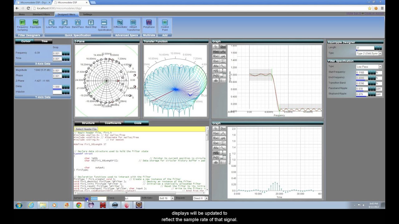 4. Digital Filter Source Code and Coefficients - Tutorial