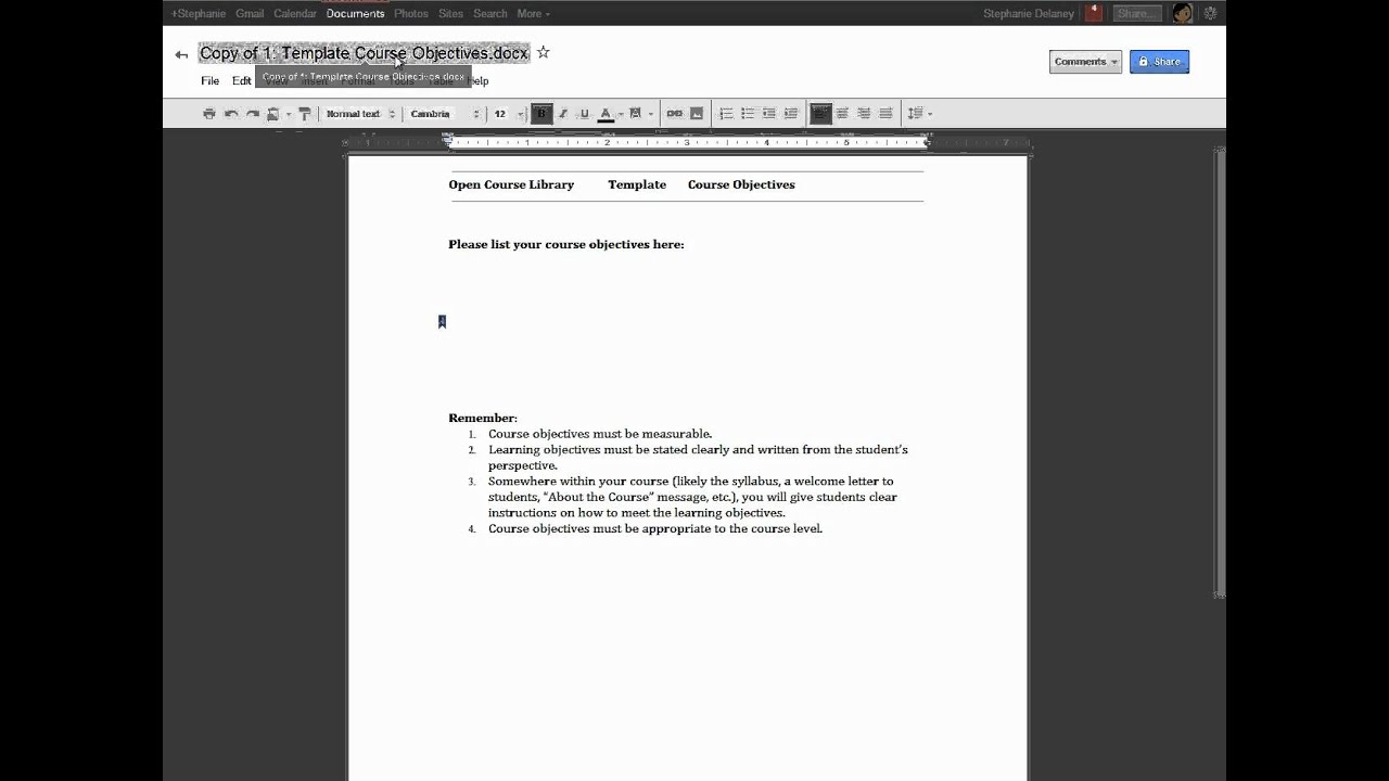 Make a Copy of a Google Docs Template