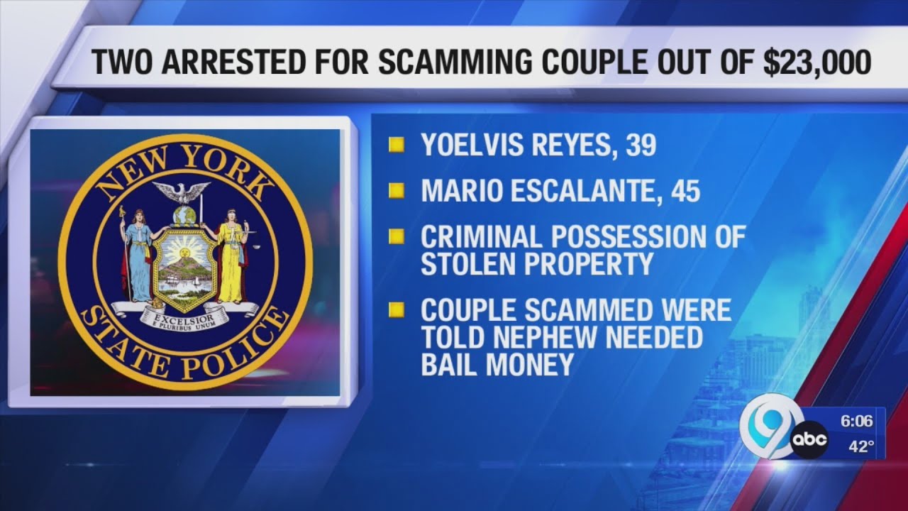 Elderly couple from Ithaca become victims of $23,000 scam, Florida men arrested
