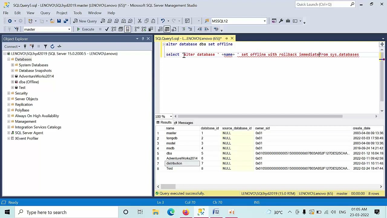 How To Generate A Script To Take Multiple Databases Offline In SQL Server