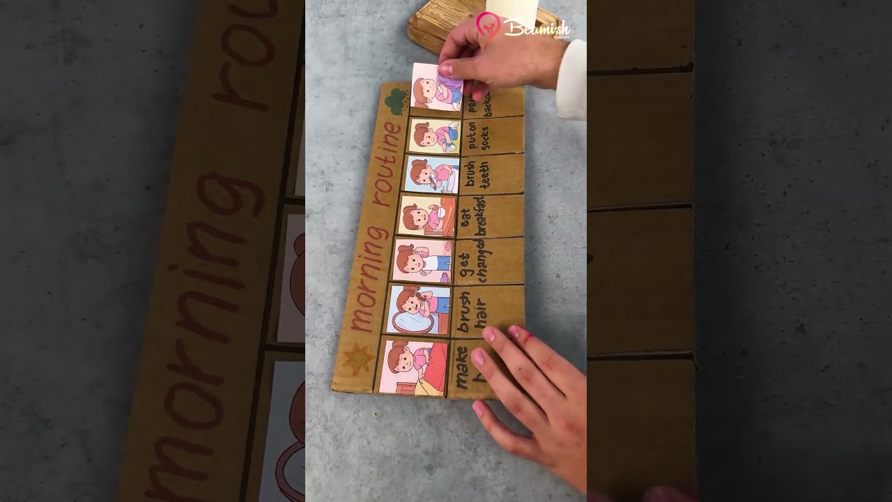 DIY Morning Routine Chart ☀️📝 #clever #morningroutine #trick