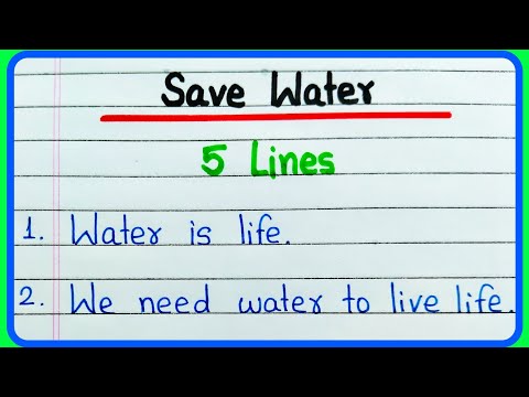 5 lines on Save Water essay in English | 5 lines easy essay on Save Water | Importance of Water