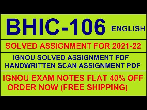 BHIC 106 in English Solved Assignment 2021-22 PDF @20rs / IGNOU EXAM NOTES, Guides 40% Flat