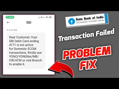 Not Active For Domestic Ecom Transaction Problem Sbi