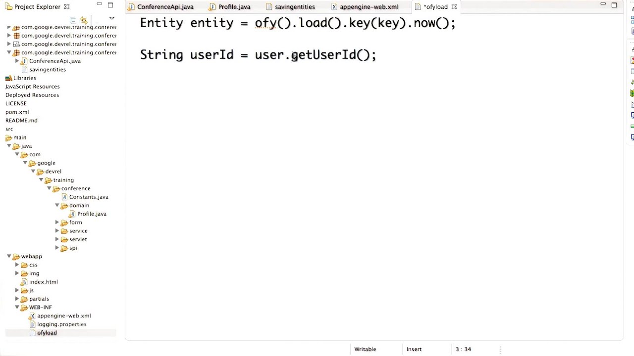 Getting Entities from Datastore - Developing Scalable Apps with Java