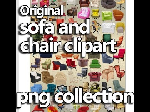 Original sofa and chair clipart png collection