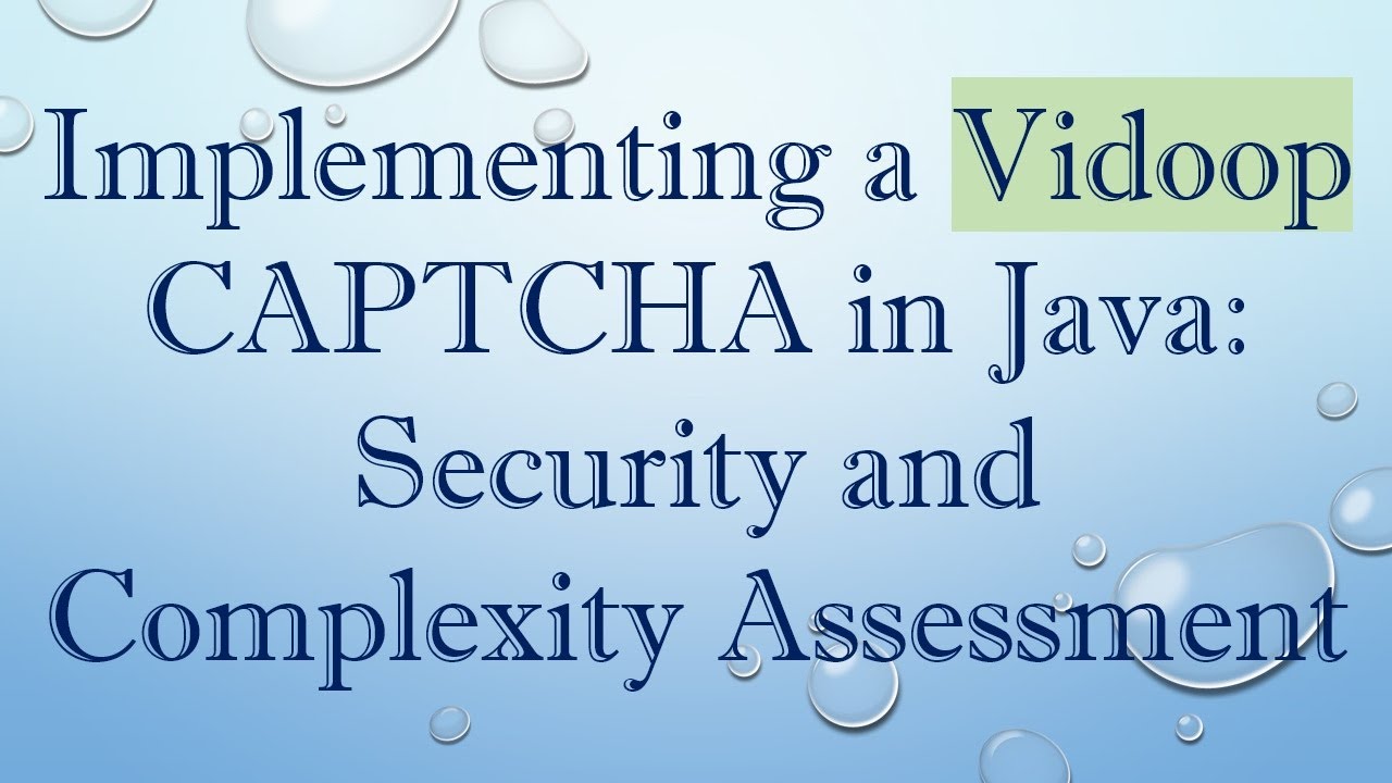 Implementing a Vidoop CAPTCHA in Java: Security and Complexity Assessment