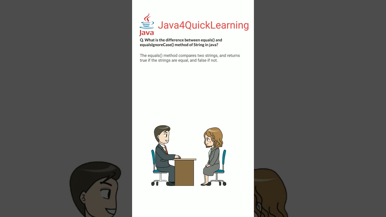 Difference between equals and equalsIgnoreCase method of String in java #java4quicklearning