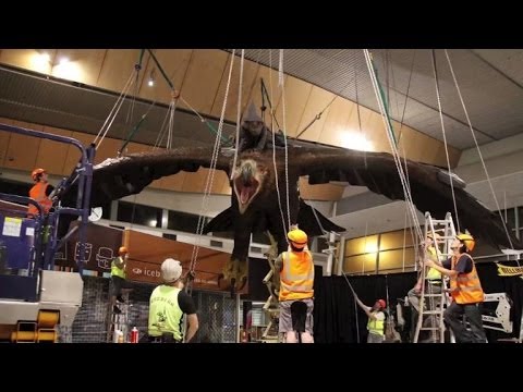 Giant eagles in NZealand airport to mark Hobbit II release