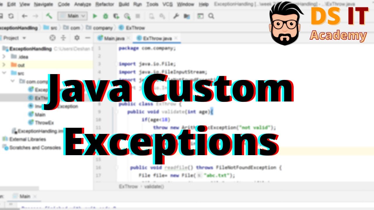 Java Custom Exceptions || Exception Handling Explained in Sinhala