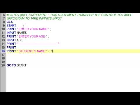 How to use Goto statement in basic256 | Program for Goto statement | What is Goto Statement