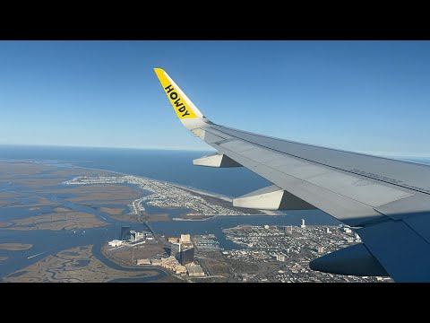 Spirit Airlines A320 Takeoff Out Of ACY - Rare Departure Straight Over Atlantic City, NJ