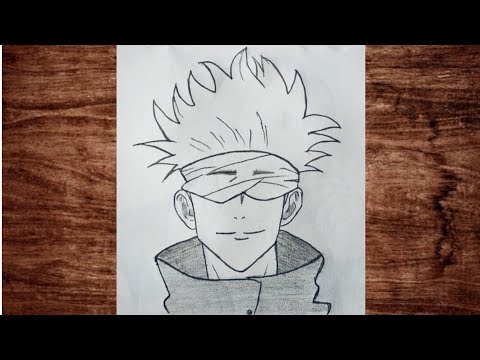 How to draw Gojo saturo step by step || How to draw anime step by step || Drawing Gojo Saturo