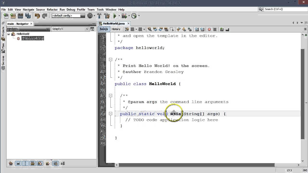 Hello World in Java using NetBeans