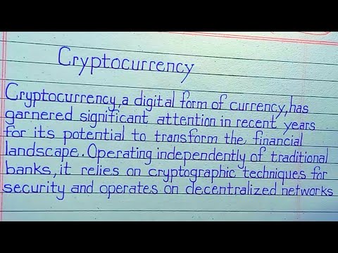 Crypto currency Paragraph || Essay in English || handwriting