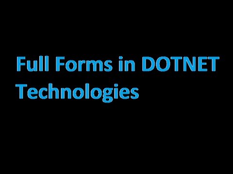 Full Forms in DOTNET Technologies