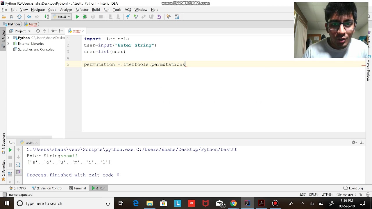 python permutation exercise