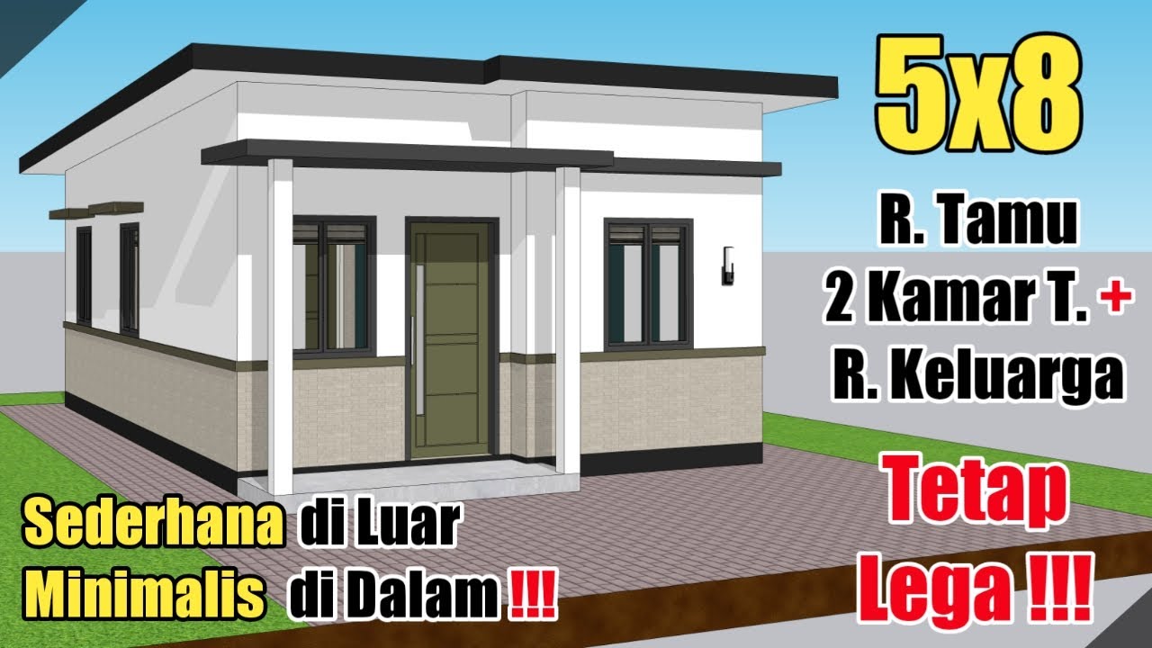 Lho kok Ruangan-nya Banyak !! - Desain Rumah Sederhana di desa 5x9 Meter 2 Kamar Tidur