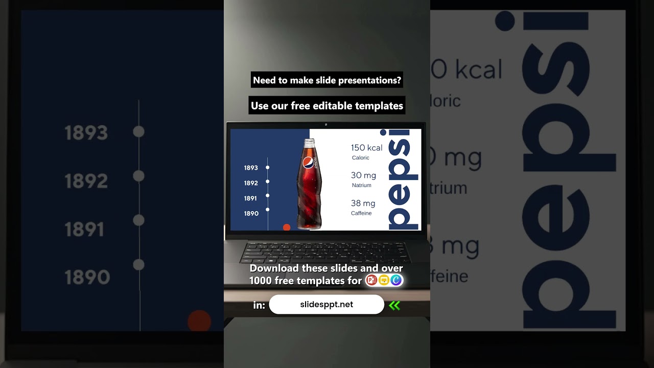 Free Pepsi Template for PowerPoint, Google Slides & Canva #pepsi #pepsico #presentation #ppt