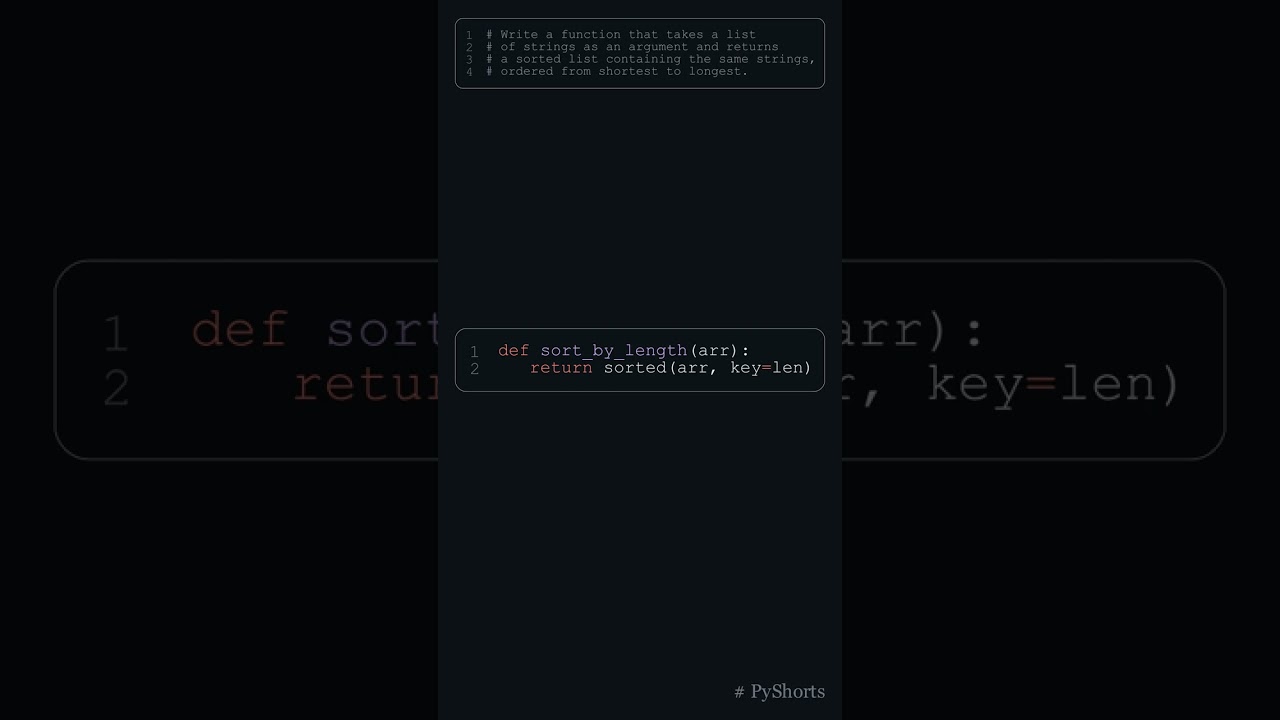Sort List By String Length in Python! #shorts #python #coding #tutorial #beginners