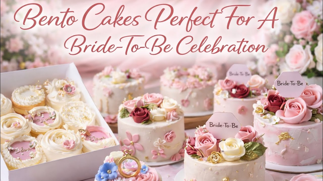 Bento Cakes Perfect for Bride-To-Be Celebration Romantic Mini Cakes for Bridal Showers & Engagements