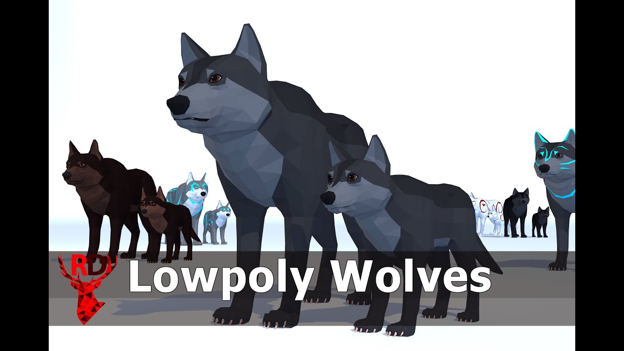 PolyArt Wolves pack animations