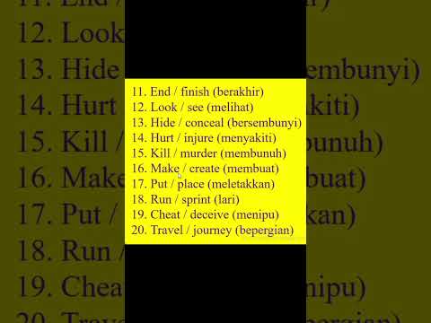Kosakata Sinonim Kata Kerja Bahasa Inggris 2 #english #vocabulary #bahasainggris