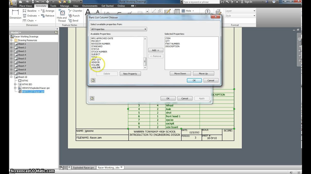 How to Create a Parts list, Ballons, and PDF