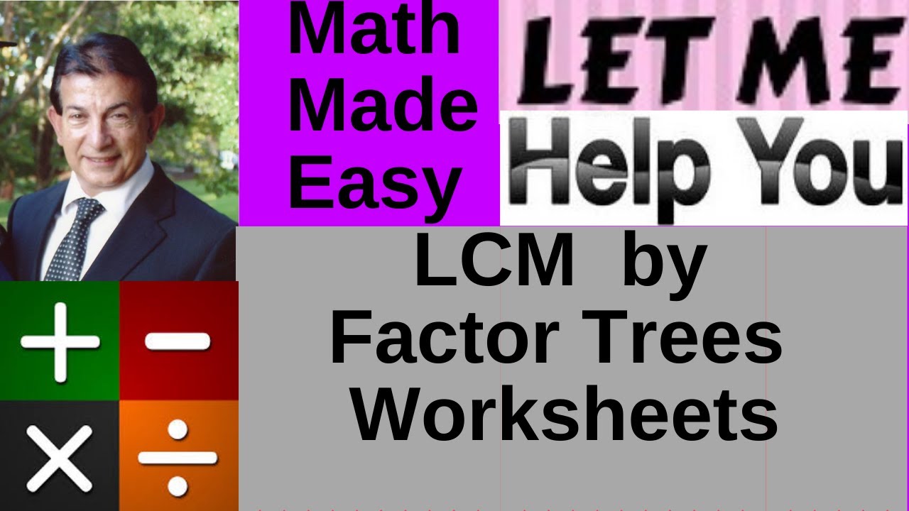 LCM by Factor Trees Worksheets