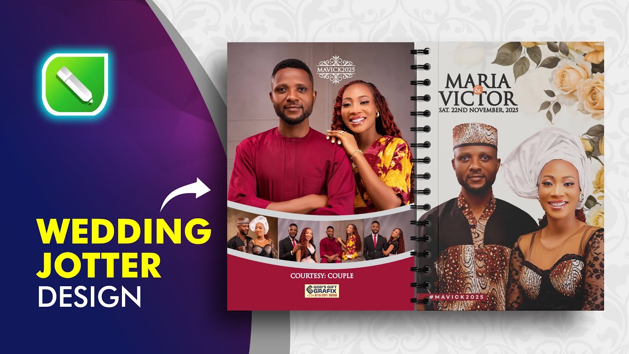 WEDDING JOTTER DESIGN IN CORELDRAW || Full Tutorial!