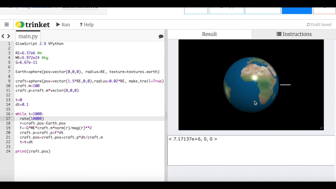 Modeling the Motion of an Object Near the Earth with Physics and Python