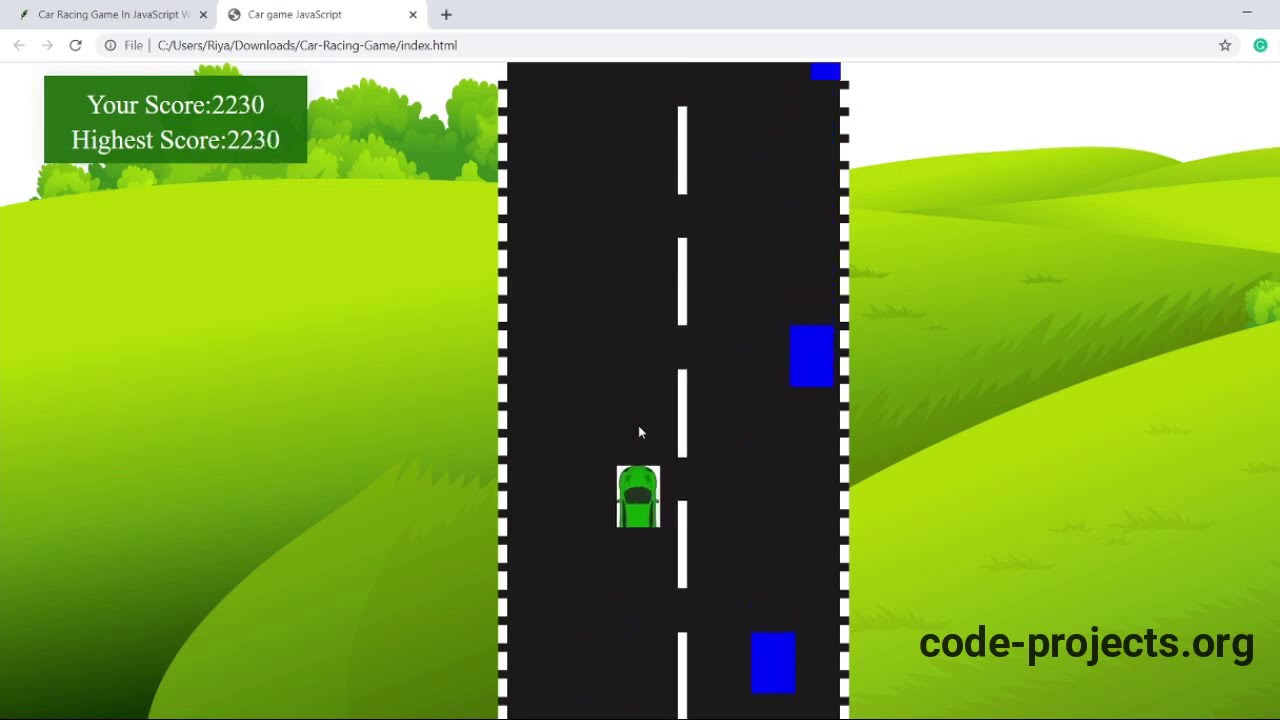 Car Racing Game in JavaScript with source code | Source Code & Projects