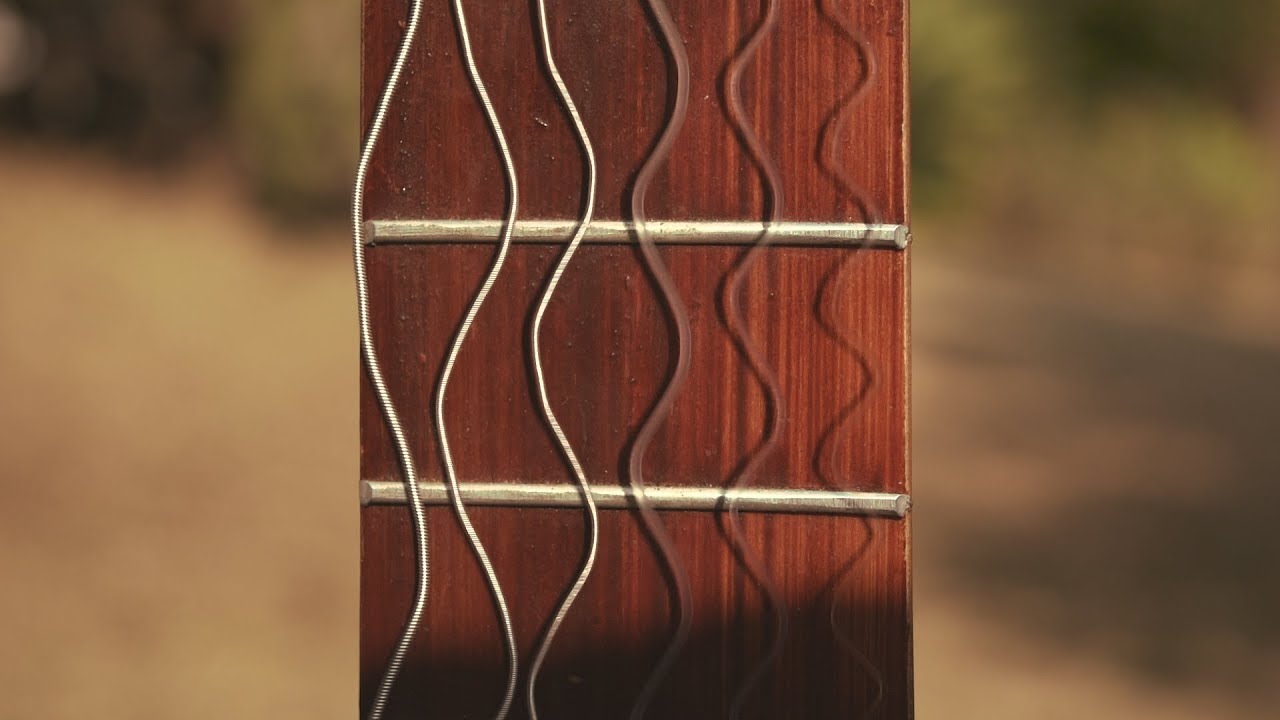 Guitar strings vibrating