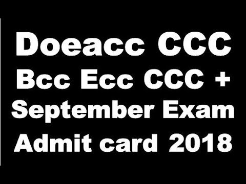 Nielit Doeacc CCC BCC ECC CCC PLUS SEPTEMBER EXAM DATE 2018 ADMIT CARD DOWNLOAD