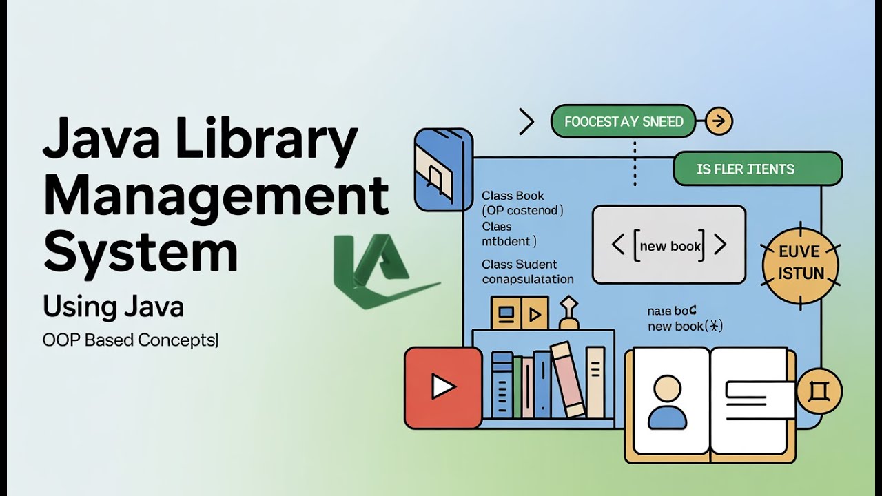 Library Management System Using Java (Oop concepts class Book {}, class Student {}).