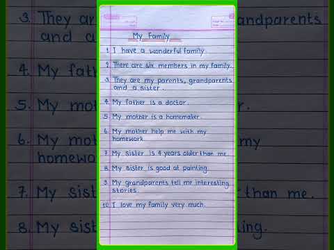 10 Lines on My Family in English | My Family 10 Lines | Essay on My Family in English #shorts