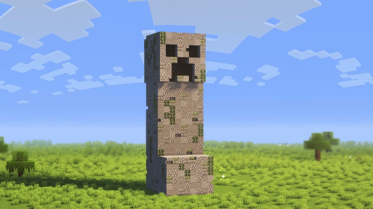 Minecraft: Big Creeper Statue Tutorial - Minecraft Creeper Statue Tutorial