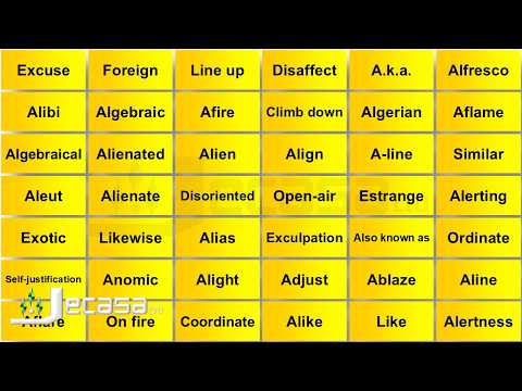 English Vocabulary - Lesson 30 | Align, A-line, Aleut, Alight, Alienate, Alfresco | Synonyms