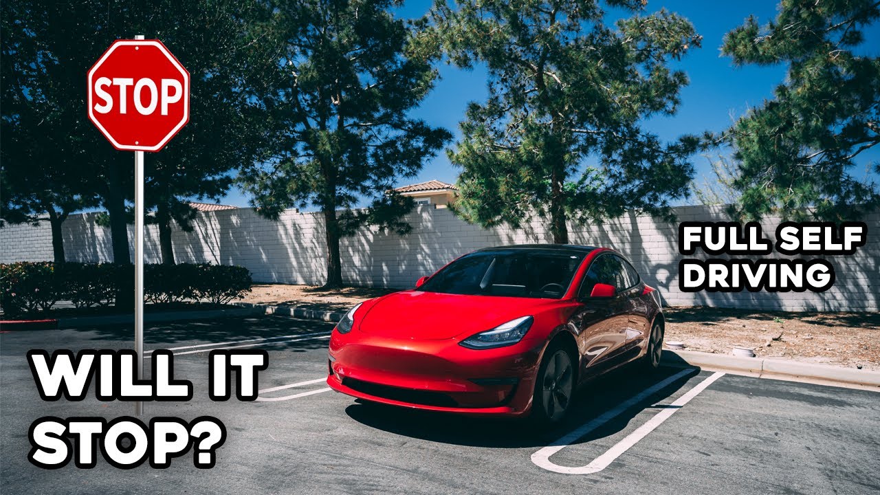 DOES TESLA STOP AT RED LIGHTS AND STOP SIGNS? | FULL SELF DRIVING BETA