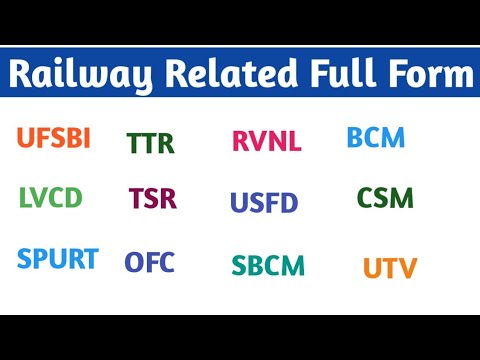 Railway related full form।Railway related Abbreviation।Short form for Railway।Abbrevation for Rail।