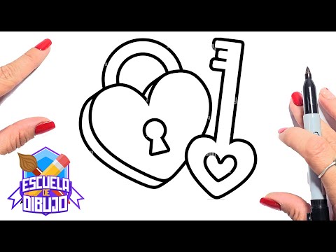 ¿Cómo Dibujar un CANDADO DE CORAZÓN? 💖🔒 Dibujo de un CANDADO DE CORAZÓN ...