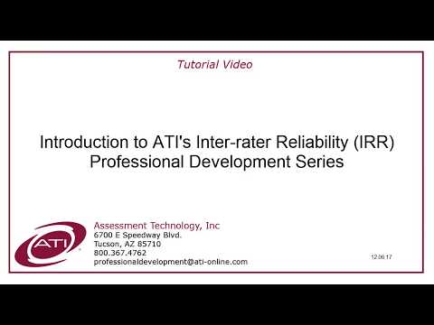 Pre-K: Introduction to ATI's Inter-rater Reliability