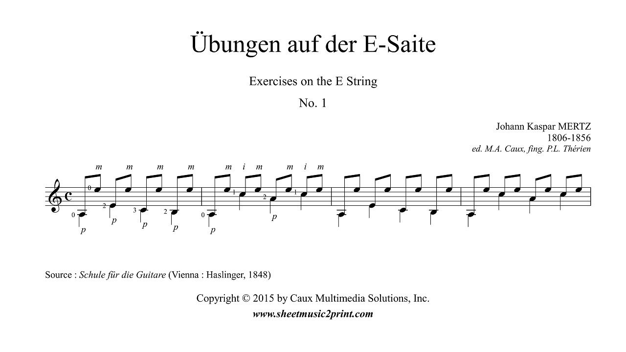 Mertz : Exercise 1 on the E String