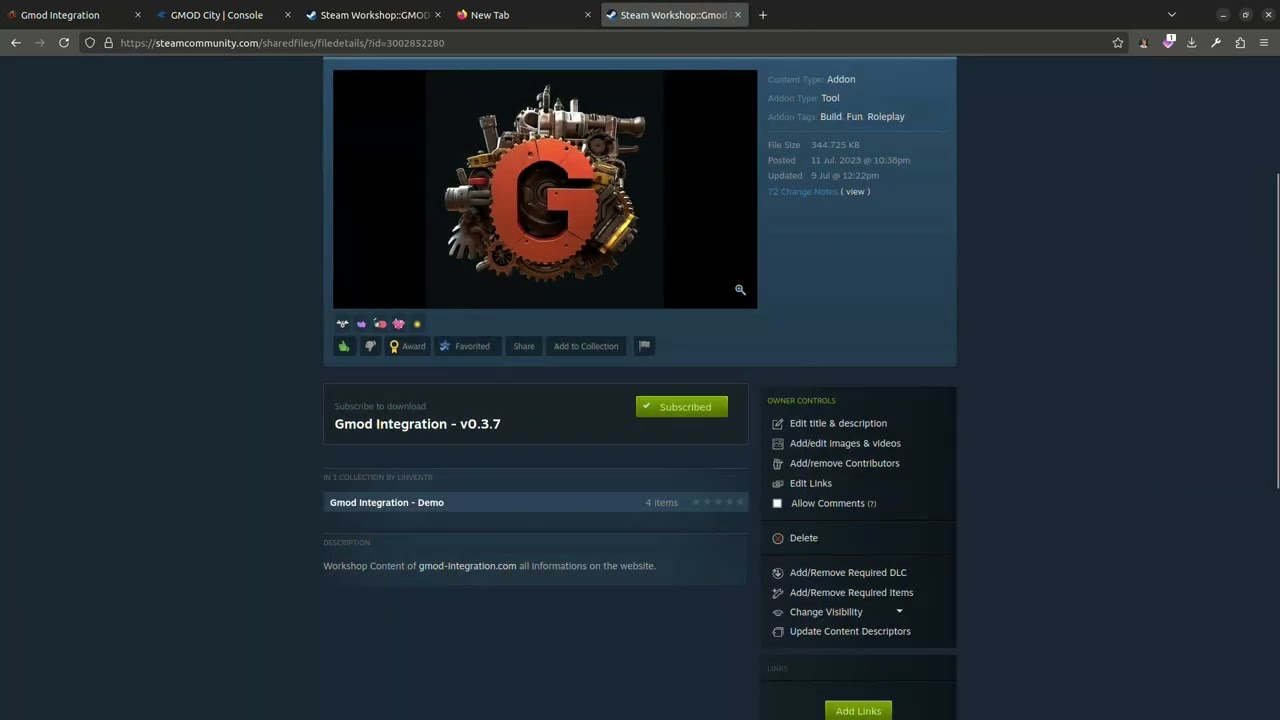 Gmod Integration - Installation