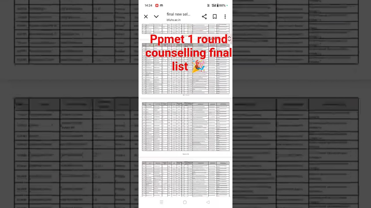 🎉 final list pdf 1 round counselling